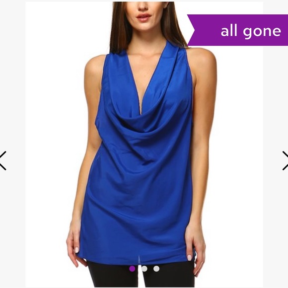 Tops | Royal Blue Laceback Drape Top | Poshmark
